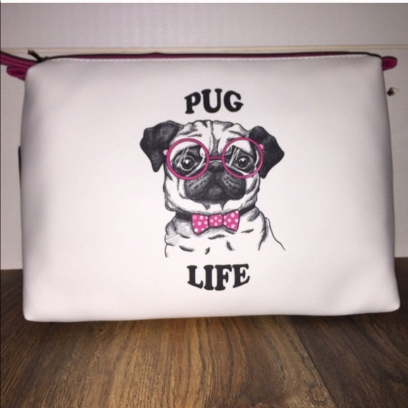 Stella & Max | Bags | Nwt Stella Max Pug Life Large Cosmetic Pouch ...